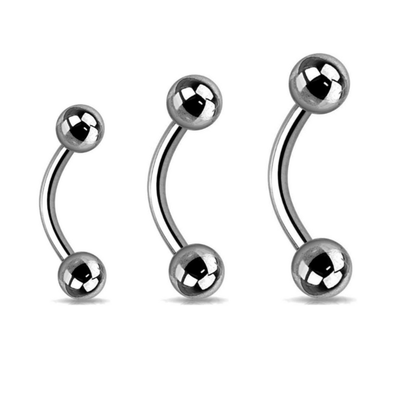 Wholesale Body Jewelry 14G Steel Curved Barbell 5/16"-1/2" – APM